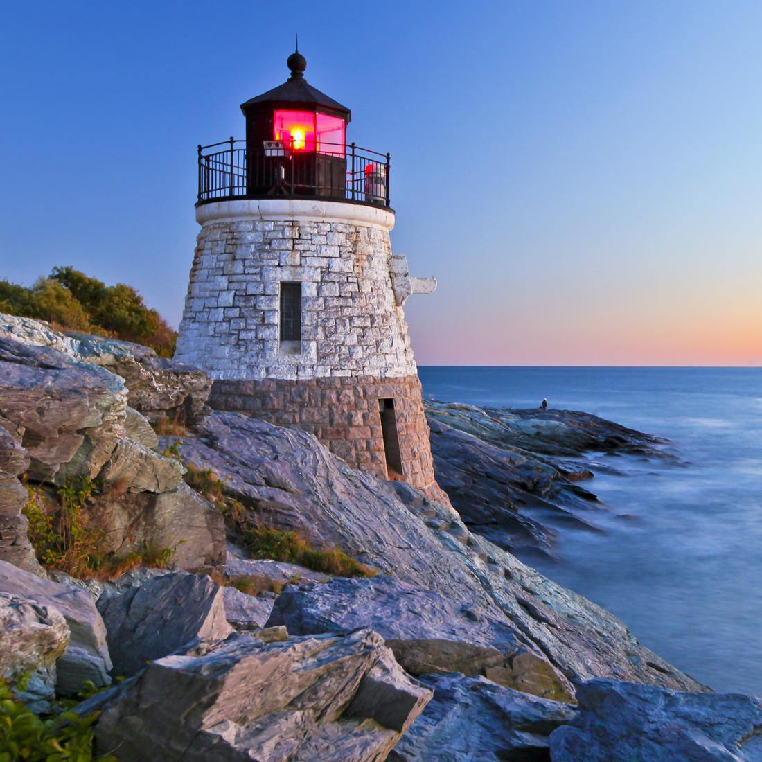 Lighthouse at Sunset (square) | Wall Art Designs