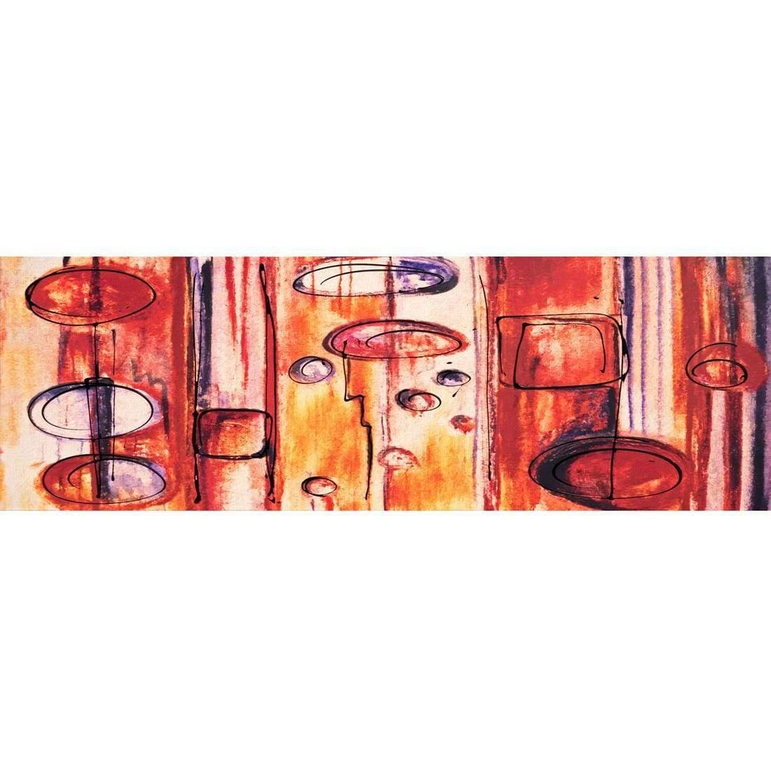 Line Up, Red Linen (long) with Enhanced black Canvas Art | Wall Art Designs