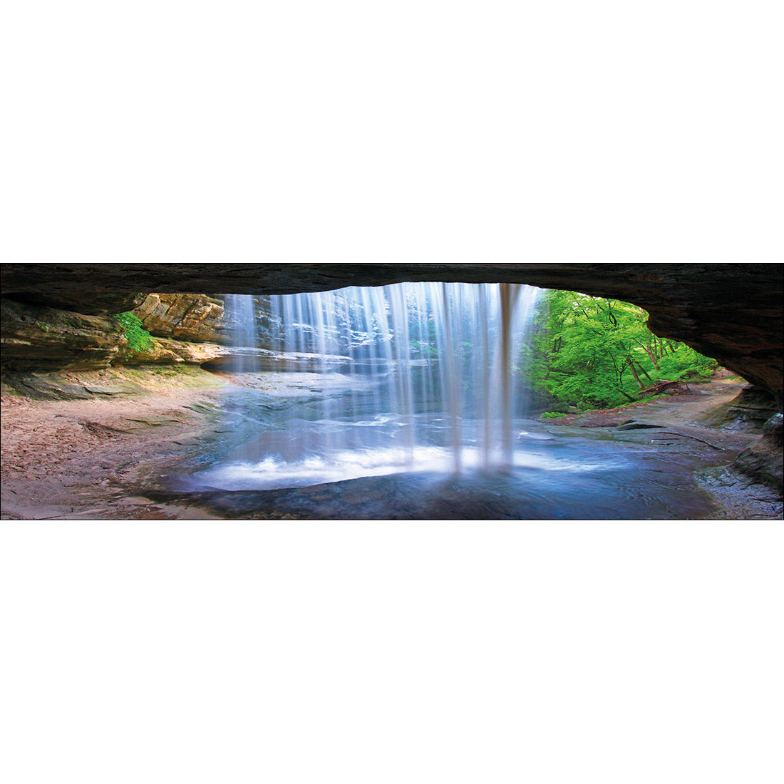Waterfall Cave, Long Acrylic Print Art | Wall Art Designs