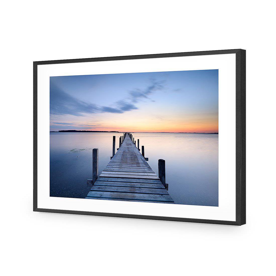 Misty Blue Jetty Acrylic Print Art | Wall Art Designs